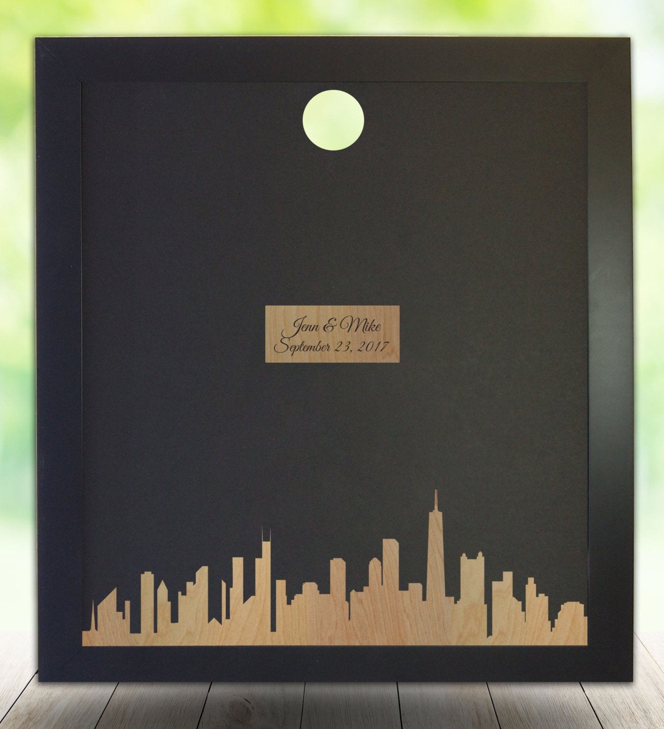 Chicago Skyline Frame | Chicago City Silhouette Drop Box – Meaningful ...