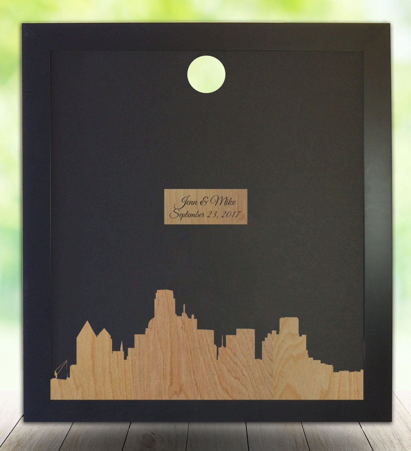 Dallas Skyline Guest Book | Dallas Silhouette Shadow Box – Meaningful ...